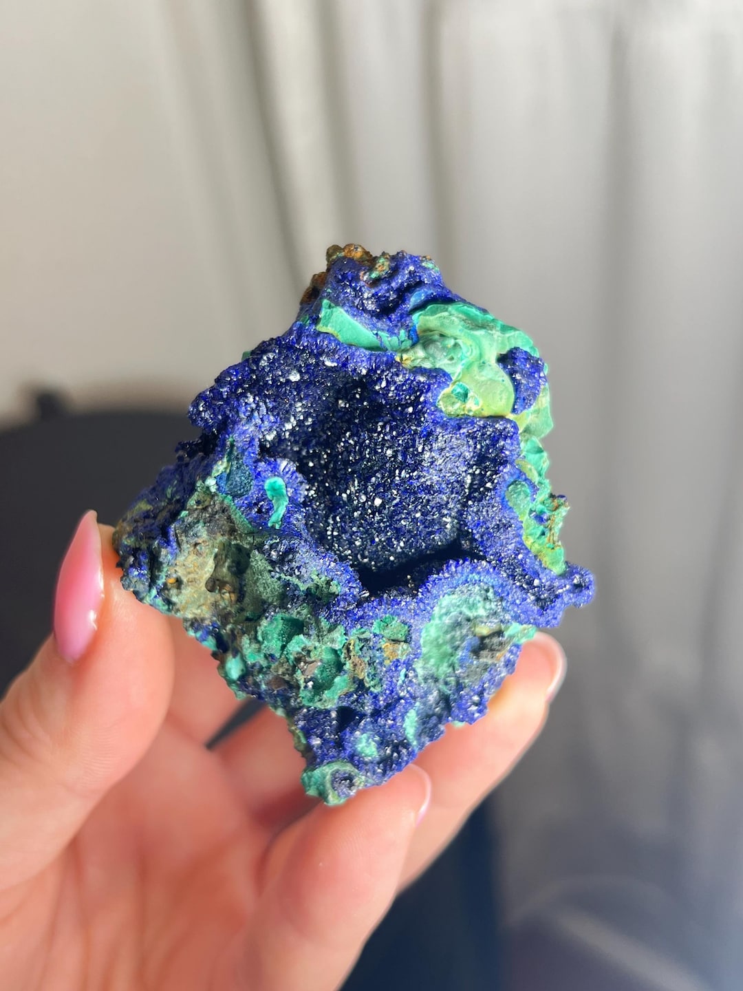 Azurite Malachite Crystal, Druzy, Mineral Specimen, Crystal Cluster ...