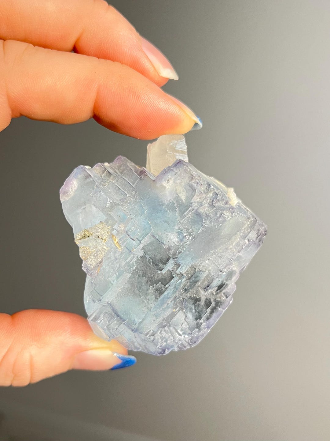 Bi-color Fluorite Cluster, Quartz, Blue Fluorite, Purple Fluorite ...