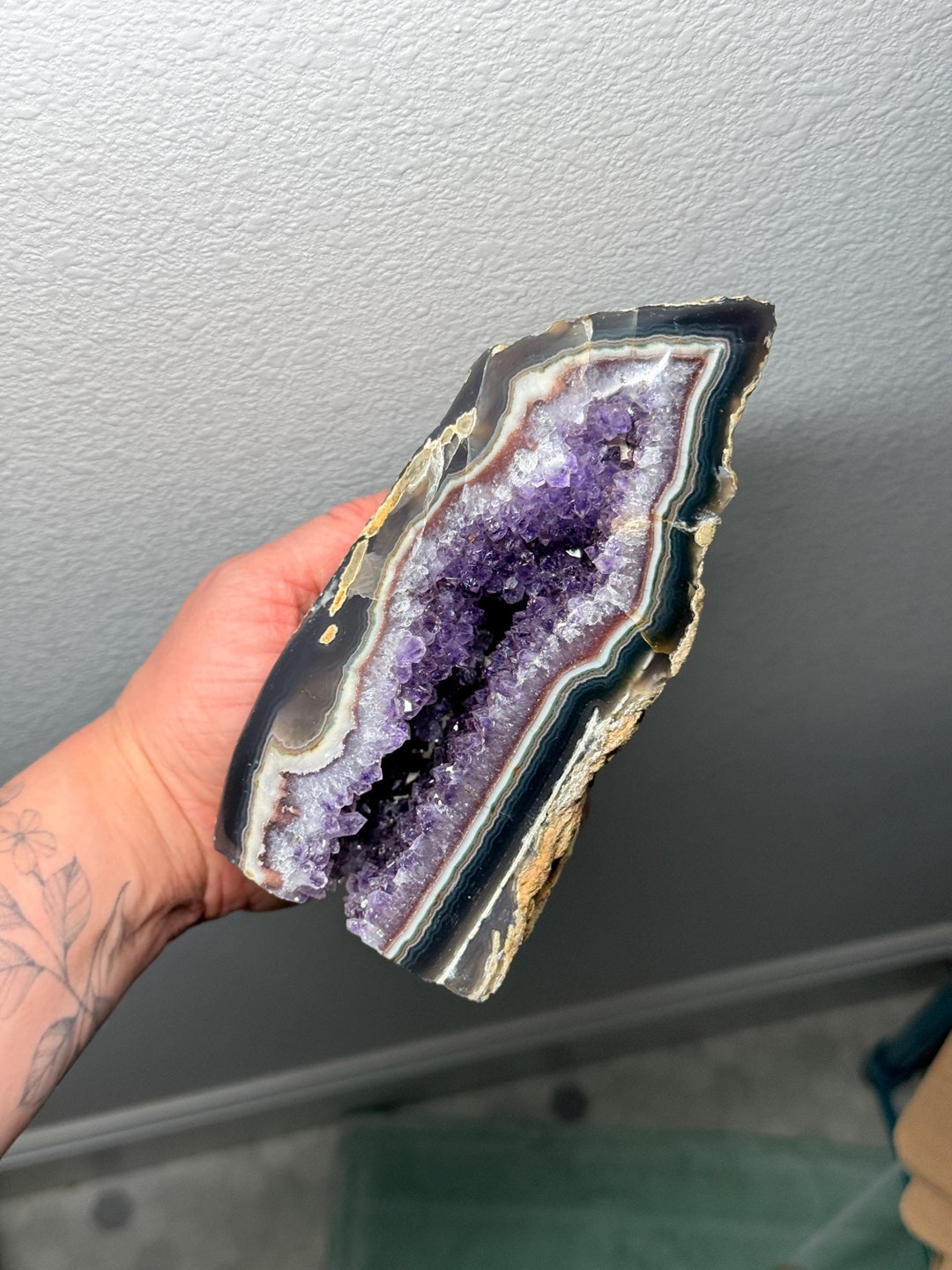 Uruguay Rainbow Amethyst Cut Base, Bi-color, Galaxy, Sugar Amethyst ...