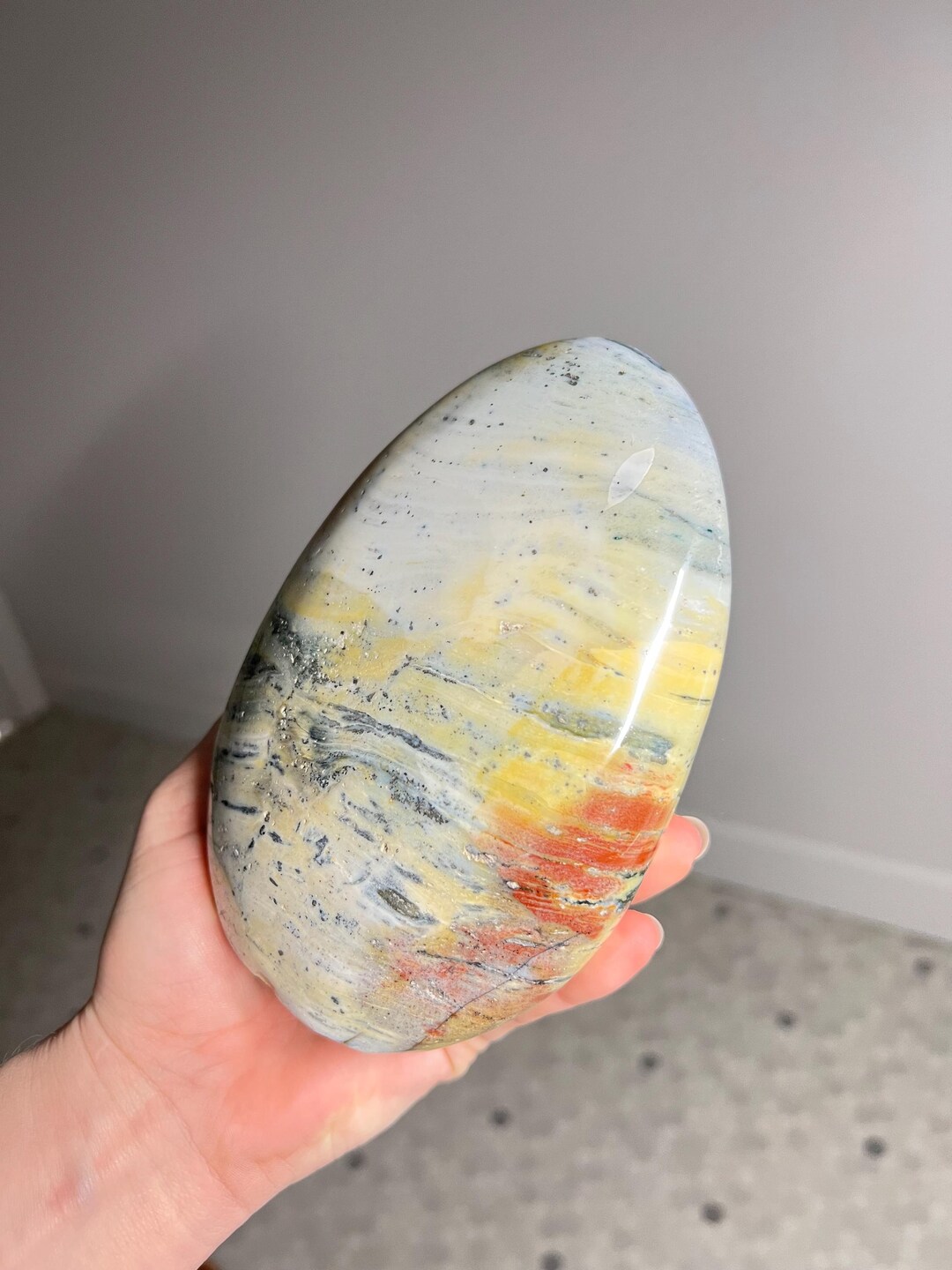 Pastel Ocean Jasper Freeform, Teal, Blue, Pink, OJ Self Standing ...