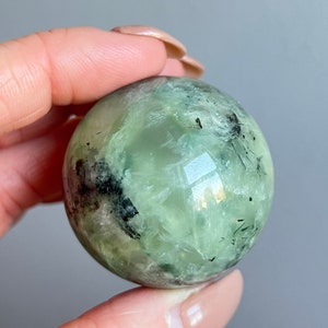 Prehnite Sphere, Green Crystal Sphere, Mineral, Gemstone, Polished ...