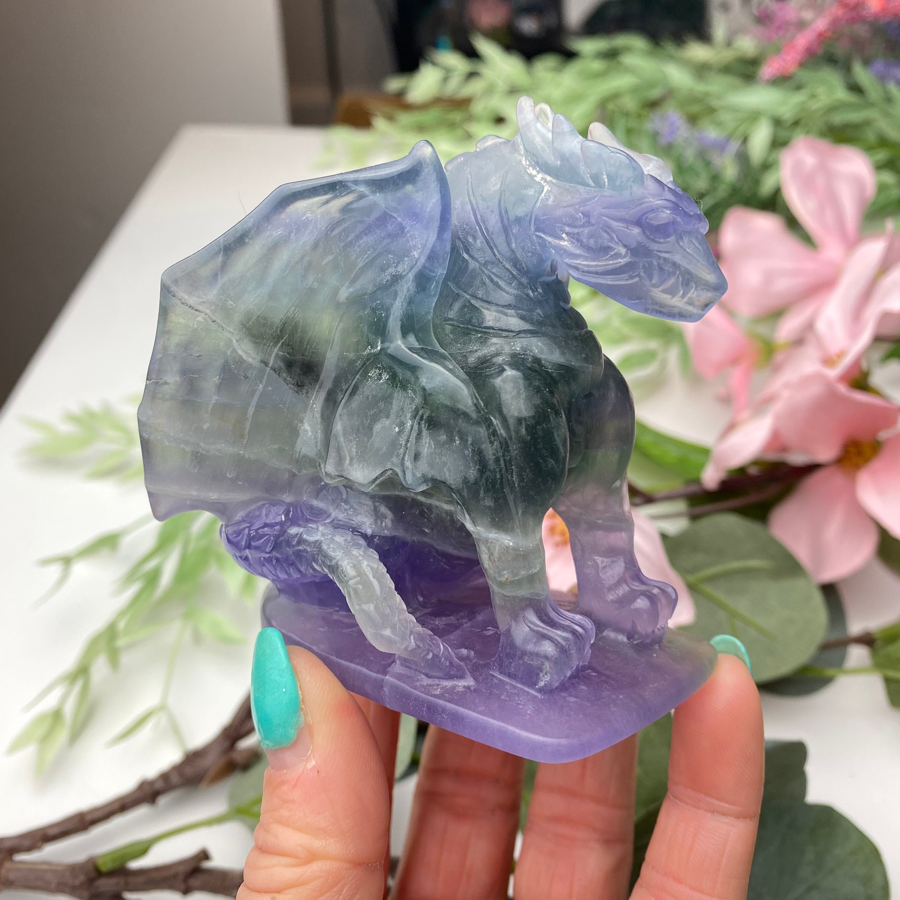 Home & Living Gemstone Fluorite Dragon Crystal Dragon Mineral Self ...