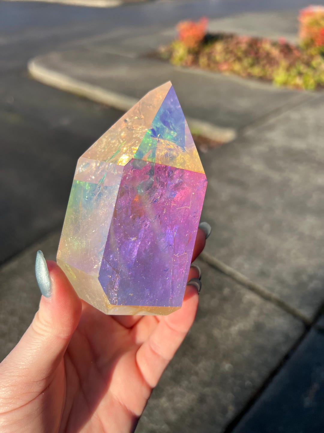 Polished Angel Aura Citrine Tower, Rainbow Citrine, Self Standing ...