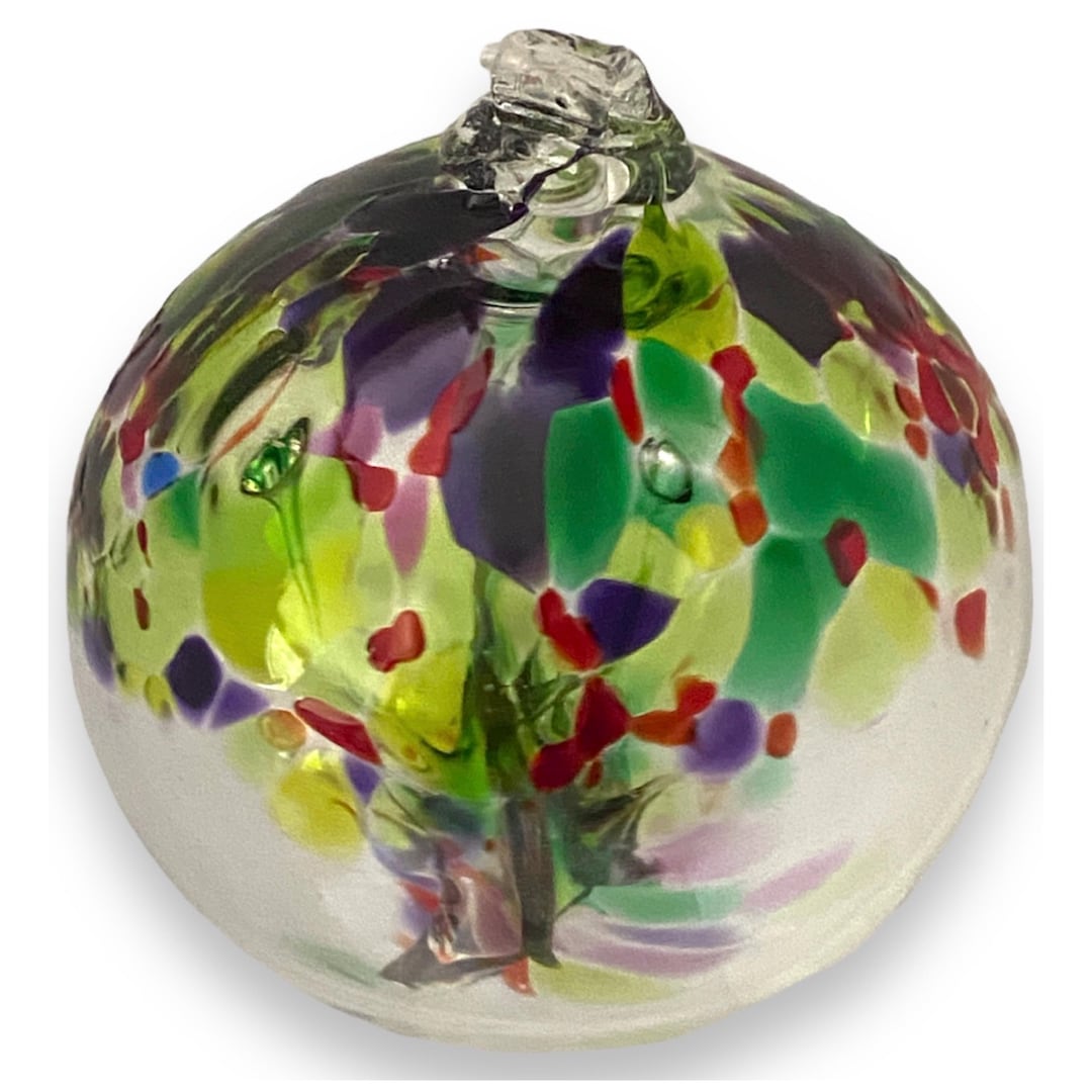 6" Large KITRAS Art Glass Ball Tree of Enchantment, Tree of Life Orb ...