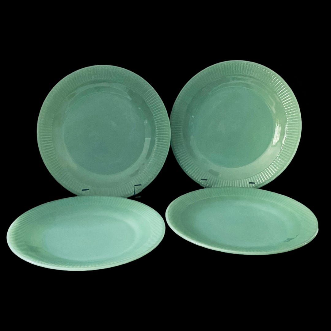 4 Fire King 1950's Oven Proof Jadeite Jane Ray Dinner Plates 9 1/8 - Etsy