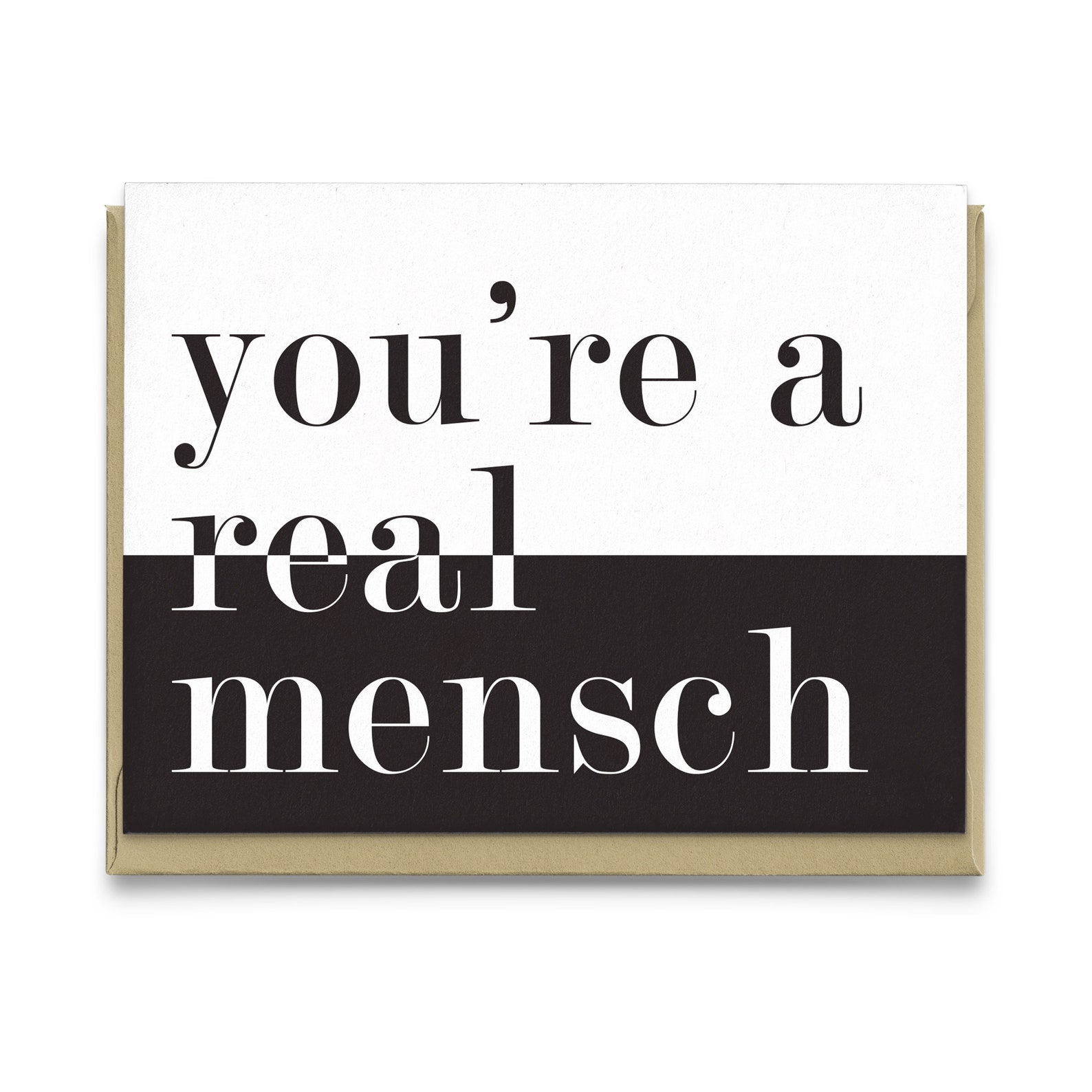 You're a Real Mensch | Funny Jewish Yiddish Greeting Card, Modern ...