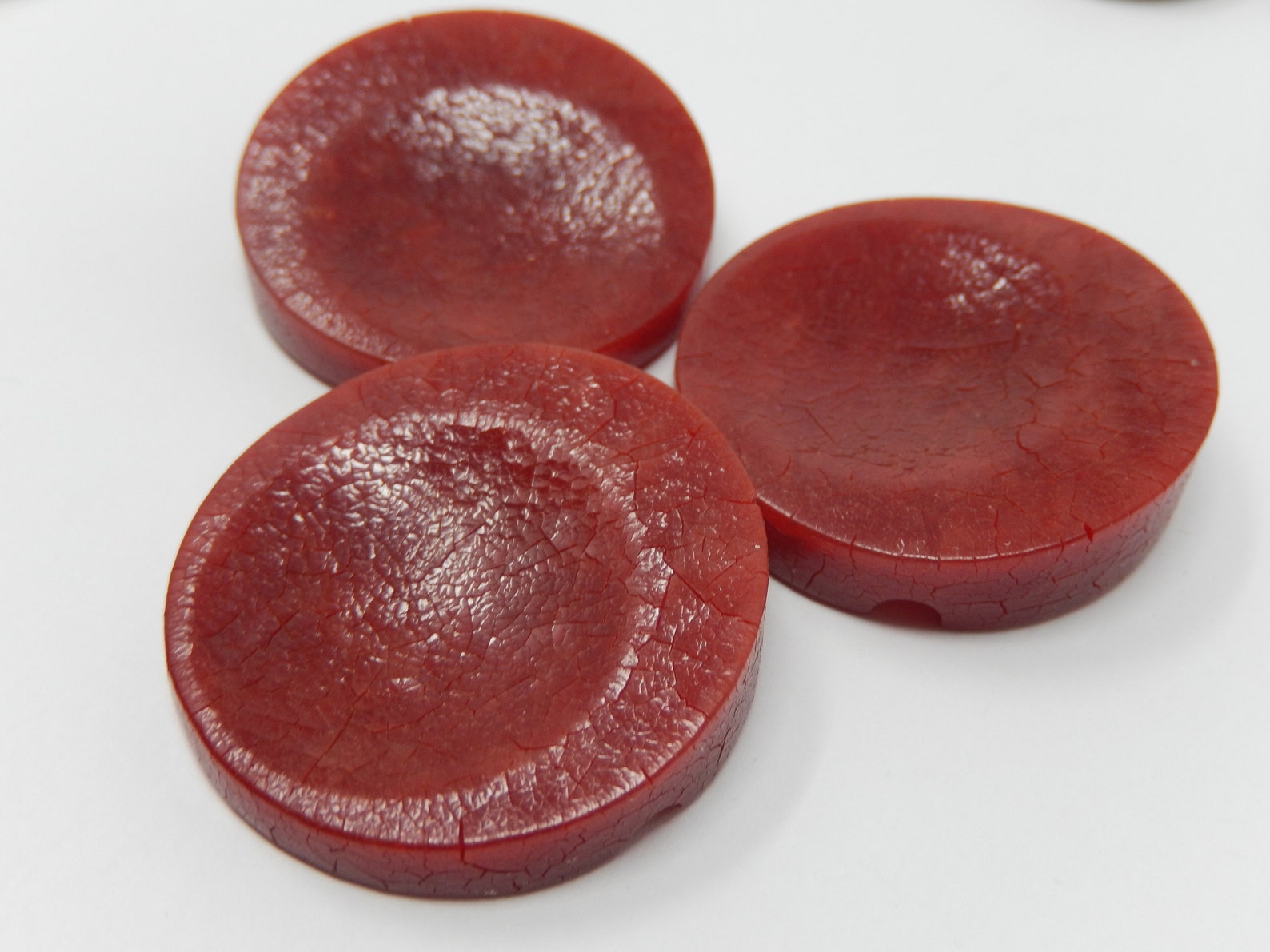 Three Red Buttons, Plastic Material, Diameter 3.5 Cm, Free Shipping - Etsy
