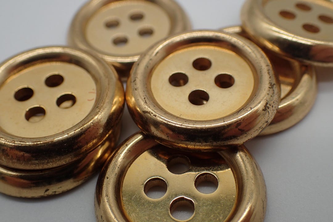 Seven Vintage Bronze Buttons - Etsy