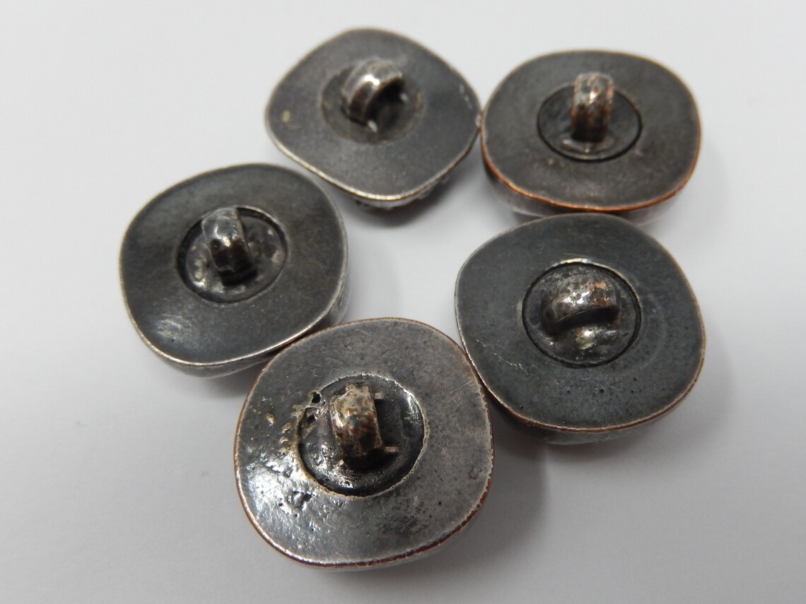 Five Silver Square Metal Buttons Dimensions: 2 Cm by 1 7 Cm - Etsy