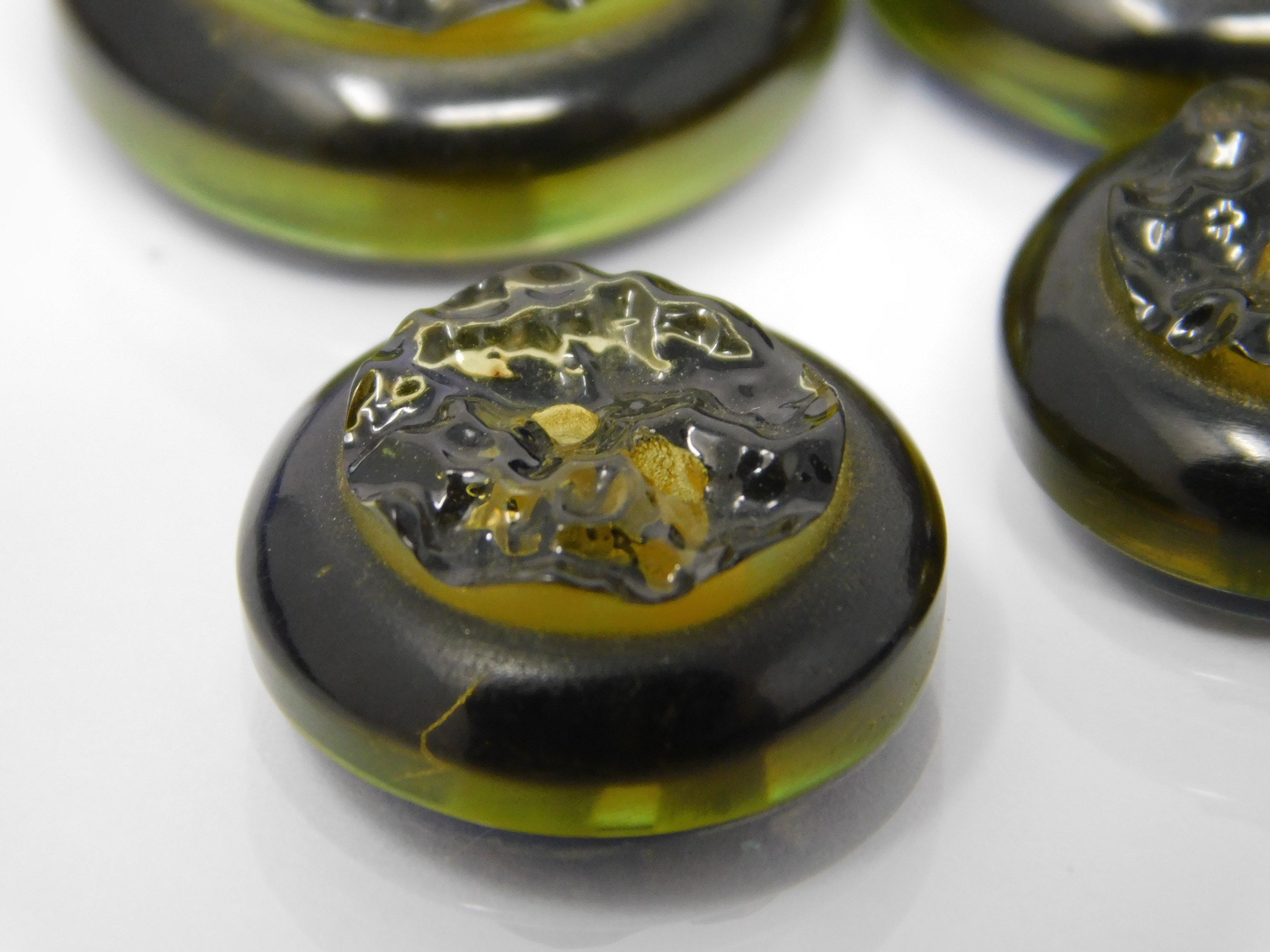 Six Vintage Glass Effect Buttons | Etsy