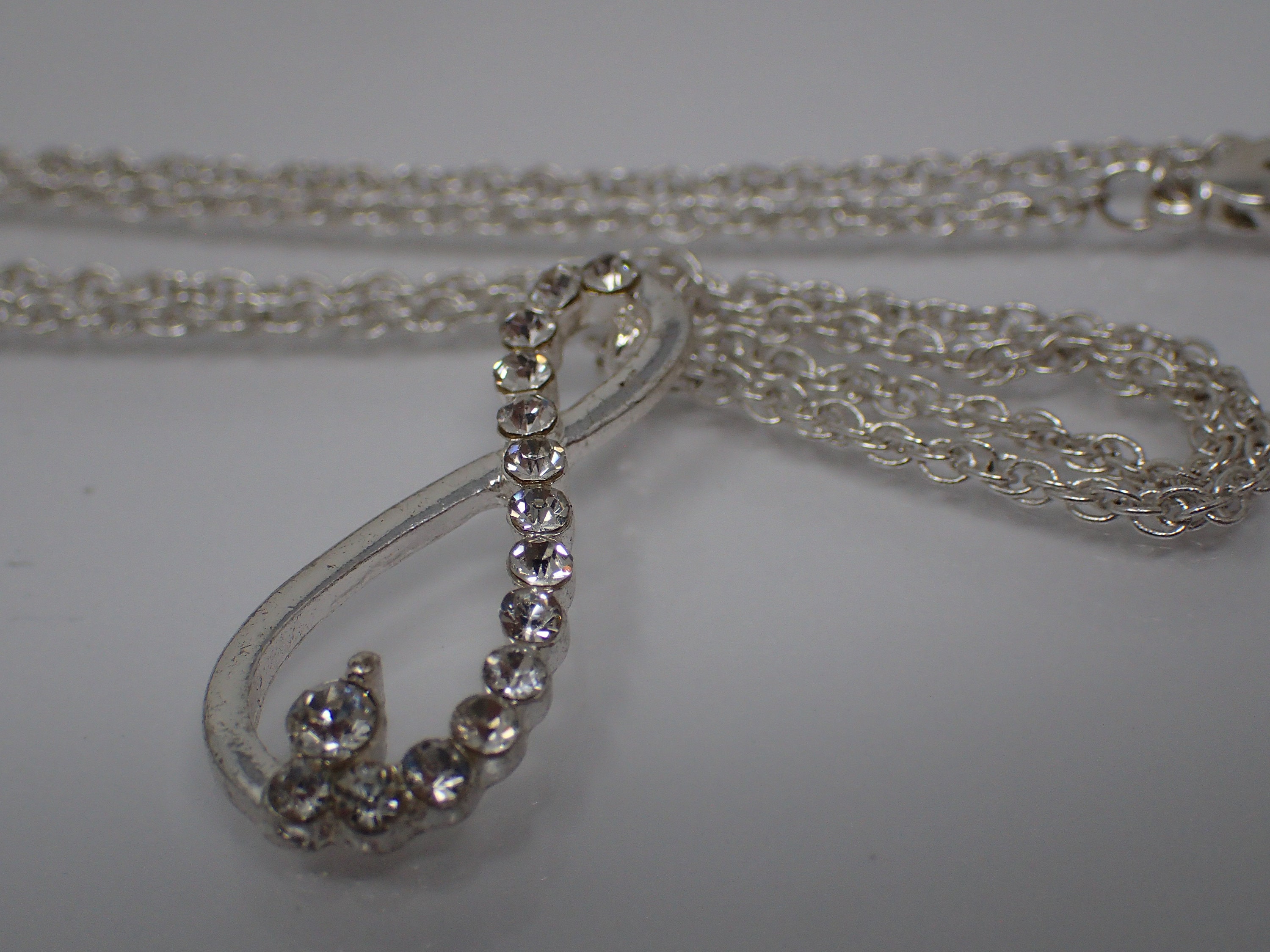 Silver necklace with eternal eight pendant | Etsy