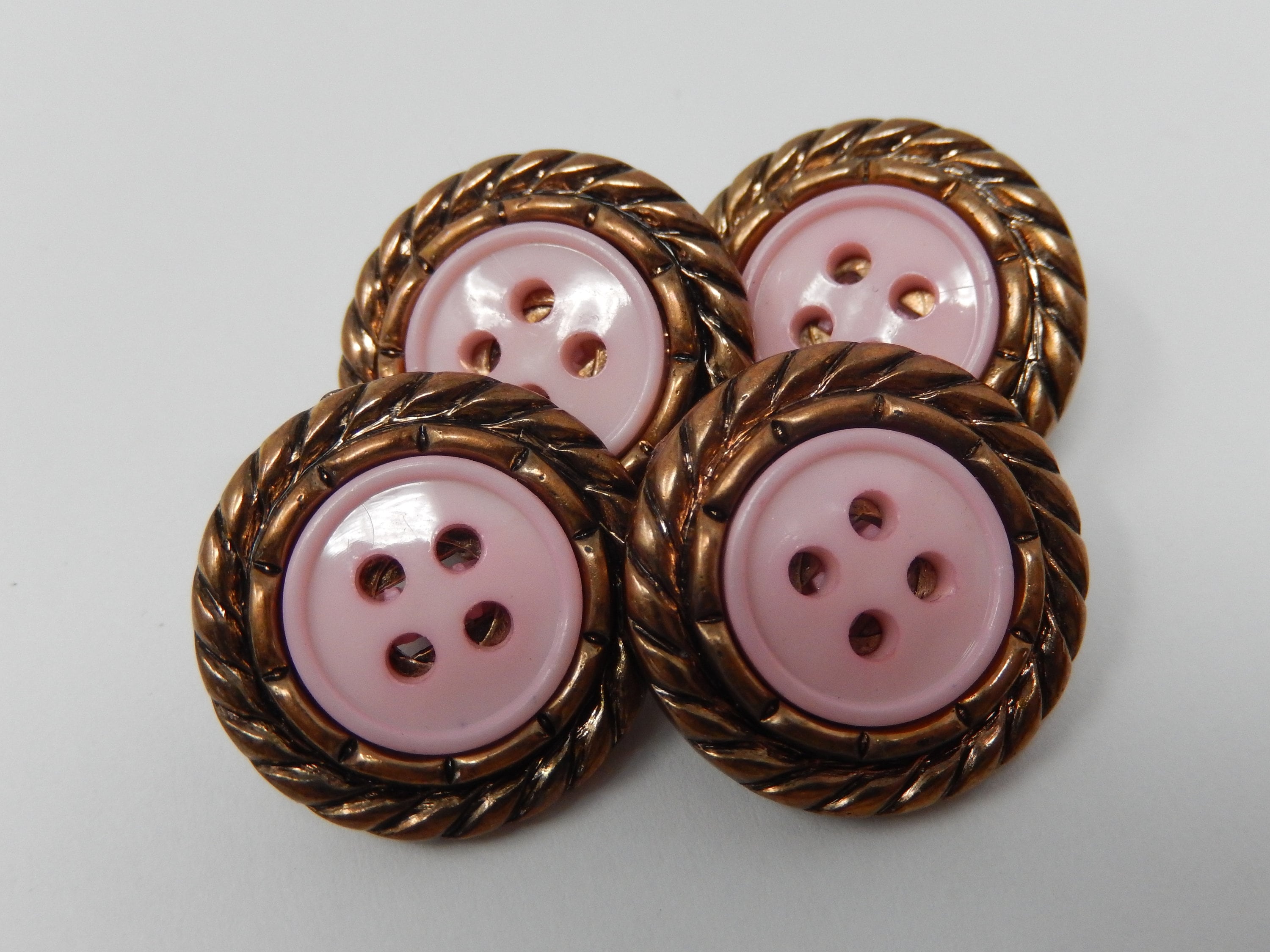 Four pink buttons circled diameter 2.2 cm | Etsy