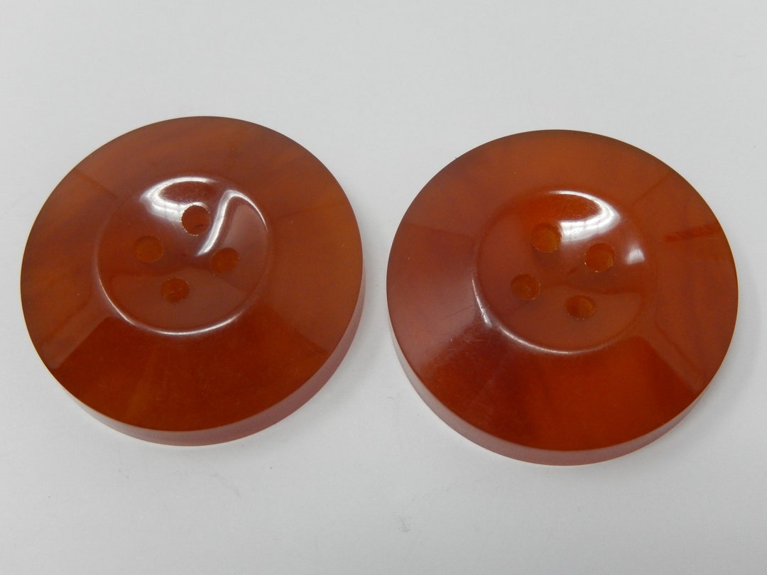 Pair of Orange Plastic Buttons, Diameter 3.7 Cm, Free Shipping - Etsy