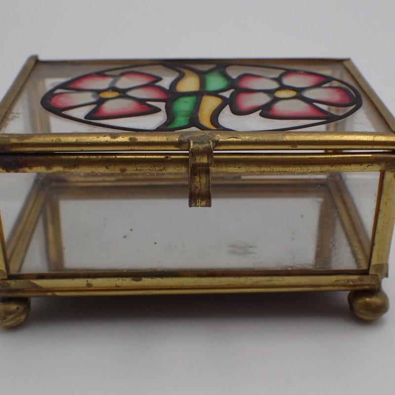 Vintage Glass Box - Etsy