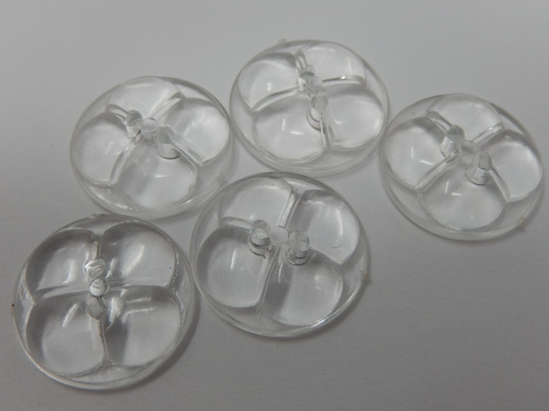 Five Transparent Buttons, Bubble Glass Effect, Plastic Material ...