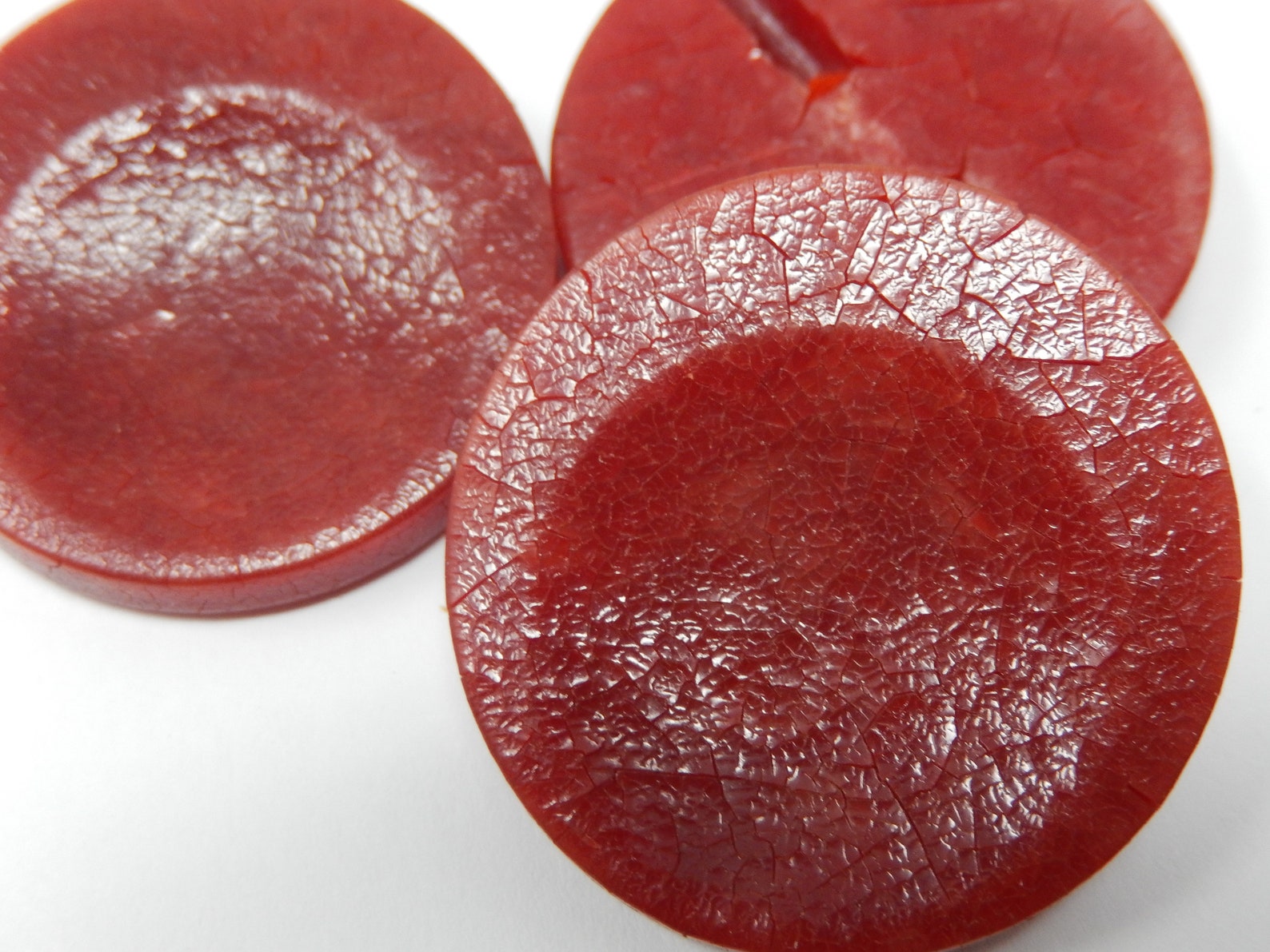 Three Red Buttons, Plastic Material, Diameter 3.5 Cm, Free Shipping - Etsy