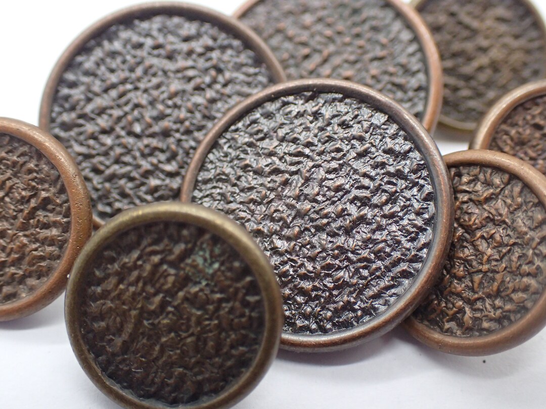 Eight Vintage Copper Buttons - Etsy