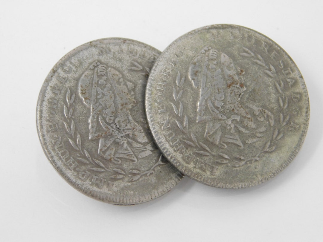Pair of Old Coin Buttons - Etsy