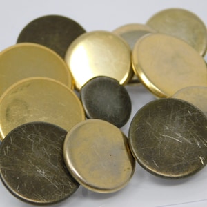 Fifteen Copper Flat Metal Buttons - Etsy