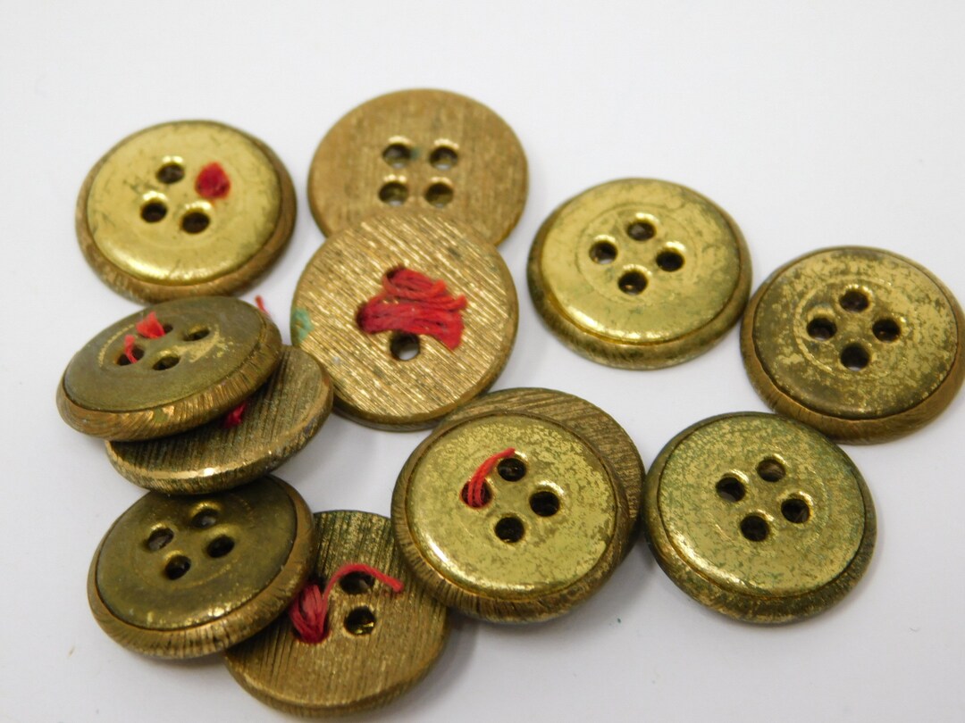 Twelve Flat Metal Buttons, Vintage, Diameter 1.4 Cm - Etsy