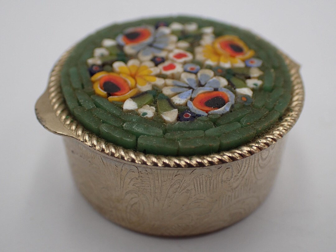Vintage Micro Mosaic Pill Box - Etsy