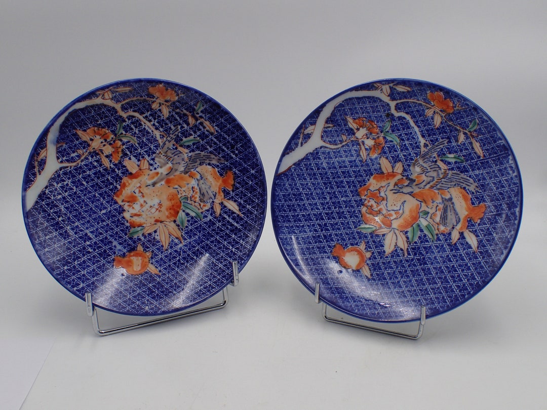 Pair of Old Plates From Japan With Bird Decoration - Etsy