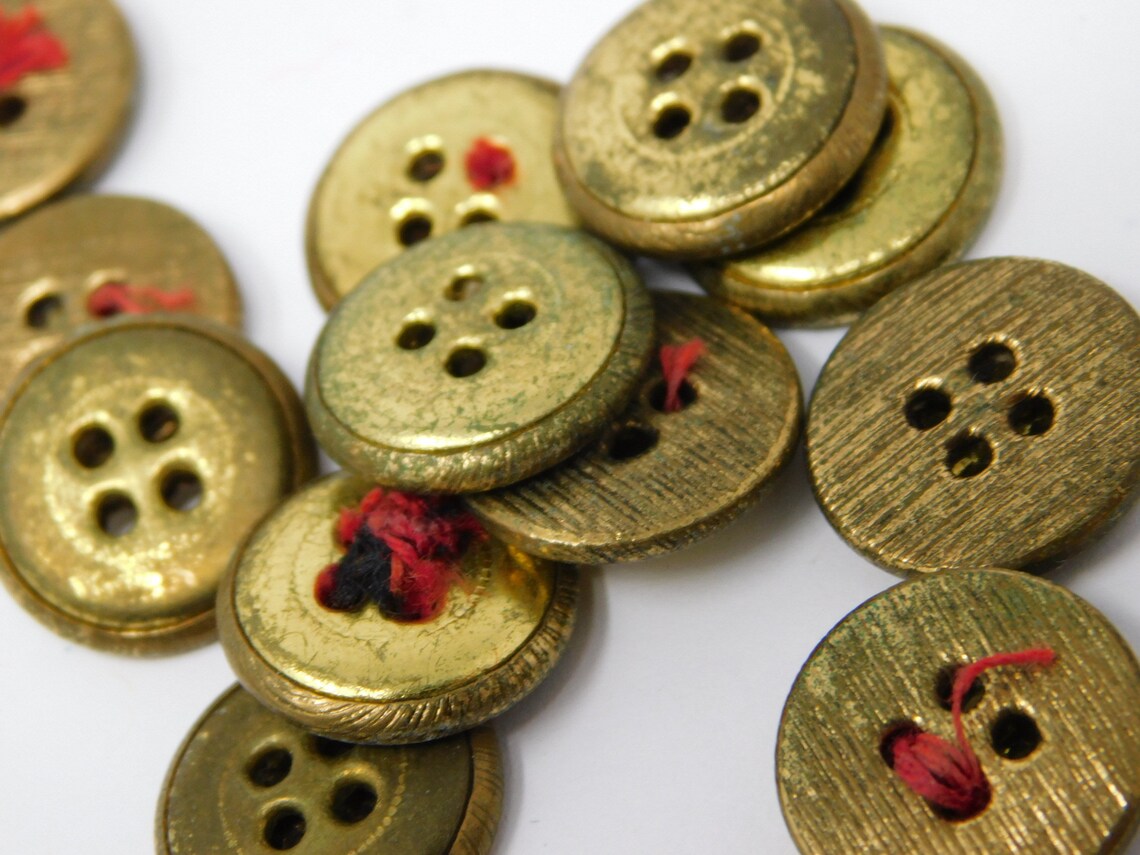 Twelve flat metal buttons vintage diameter 1.4 cm | Etsy