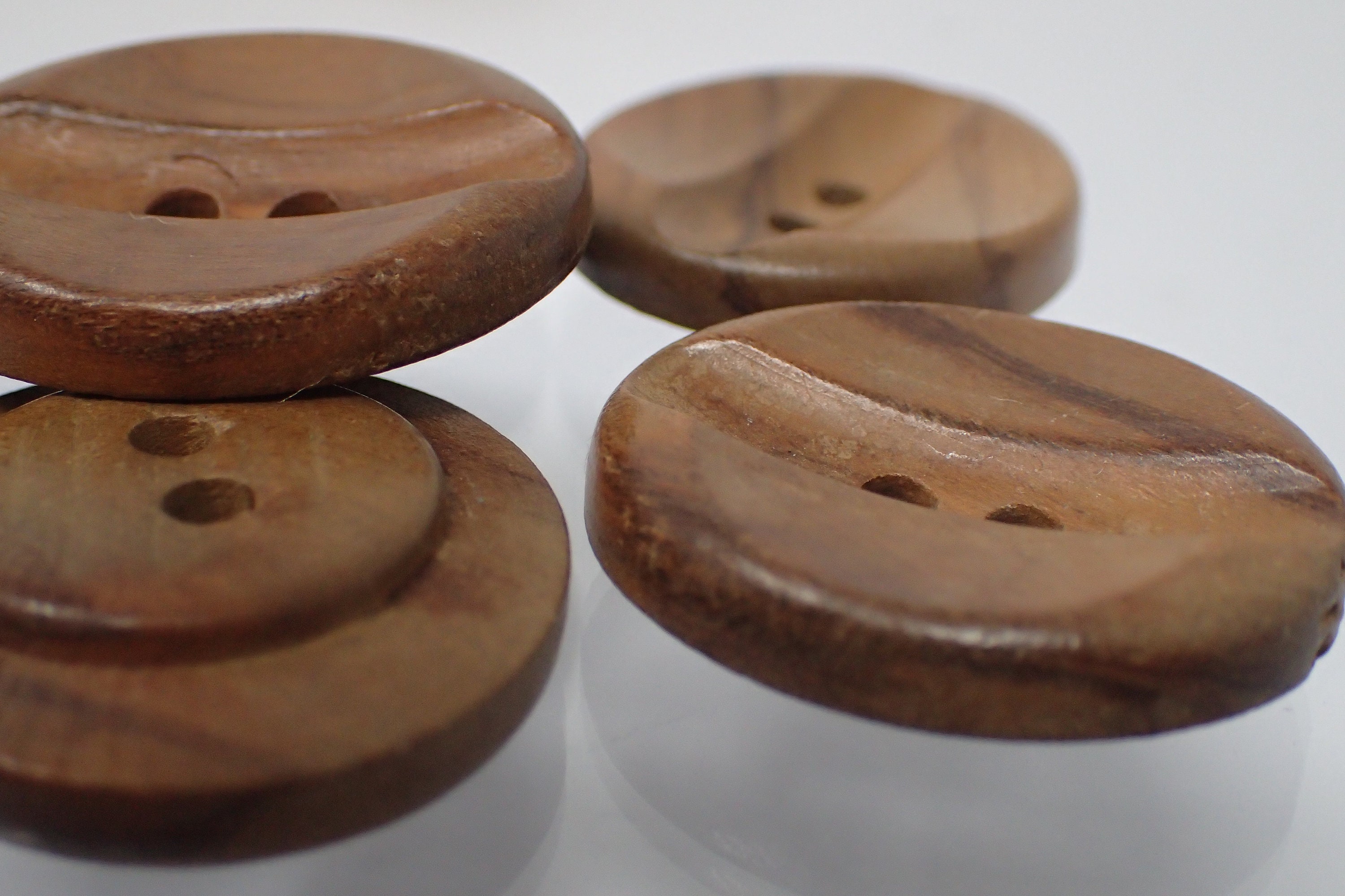 Seven Vintage Wood Buttons - Etsy