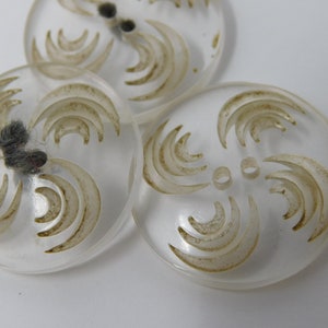 Three Transparent Vintage Buttons - Etsy