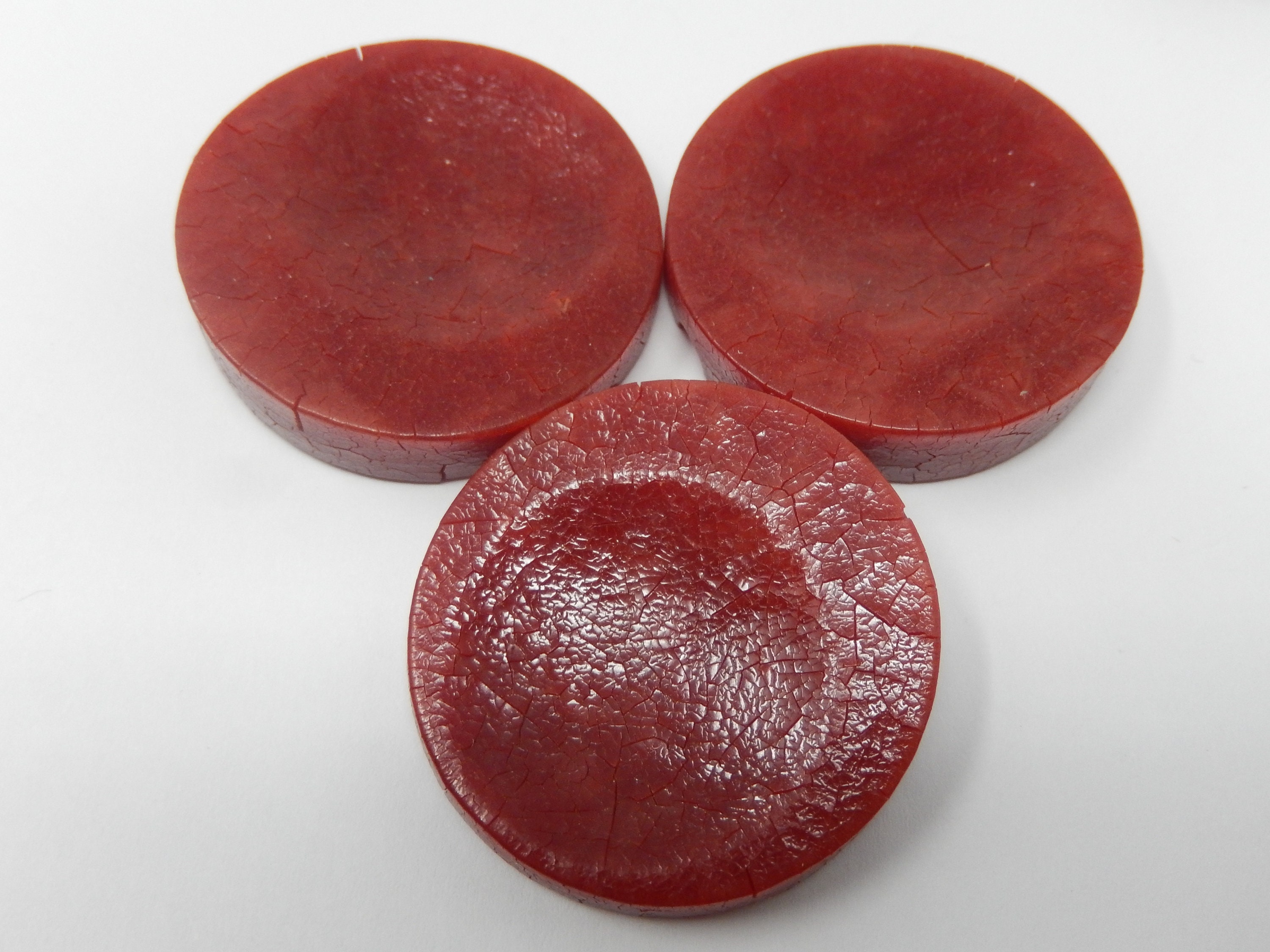 Three Red Buttons, Plastic Material, Diameter 3.5 Cm, Free Shipping - Etsy