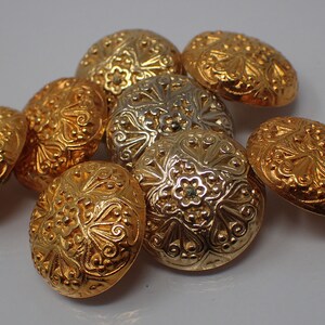 Eight Vintage Golden Ball Button - Etsy