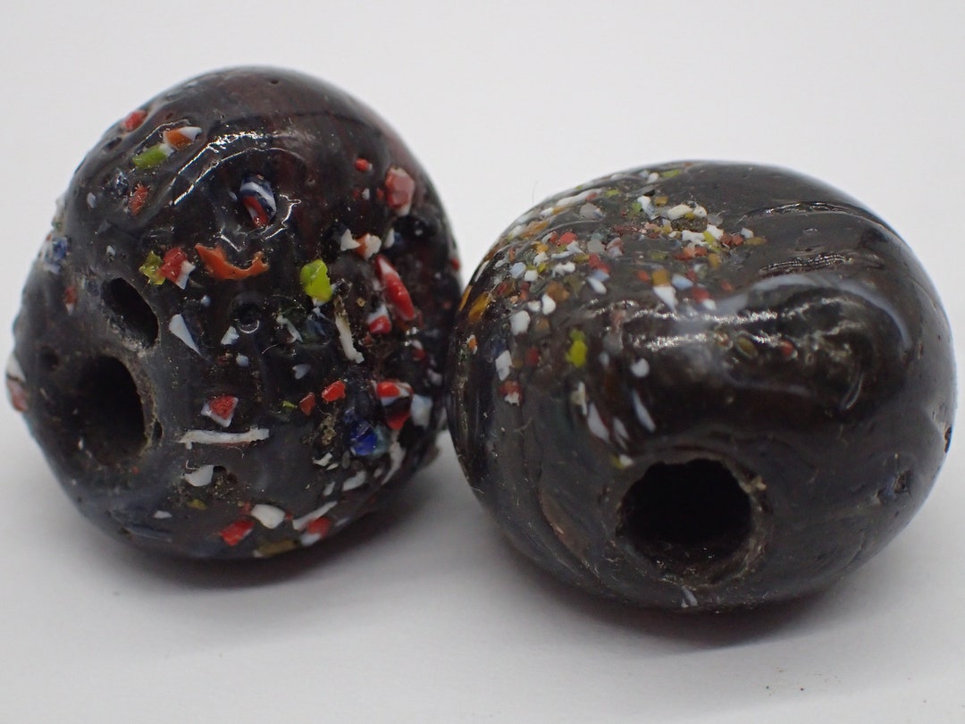 Pair of Vintage Murano Glass Paste Beads - Etsy