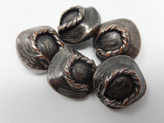 Five Silver Square Metal Buttons Dimensions: 2 Cm by 1 7 Cm | Etsy