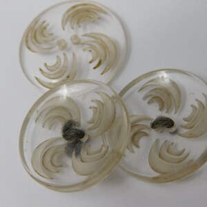 Three Transparent Vintage Buttons - Etsy