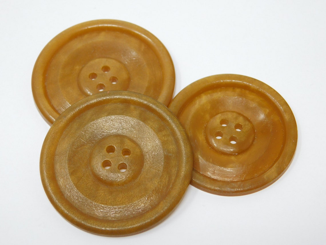 Three Vintage Brown Buttons - Etsy