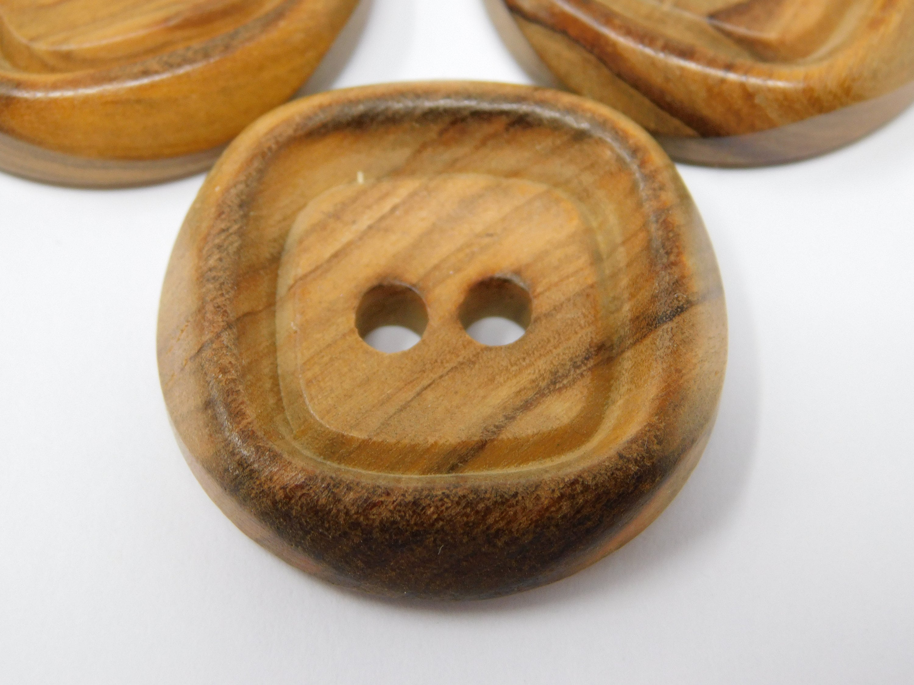 Three vintage wooden buttons | Etsy