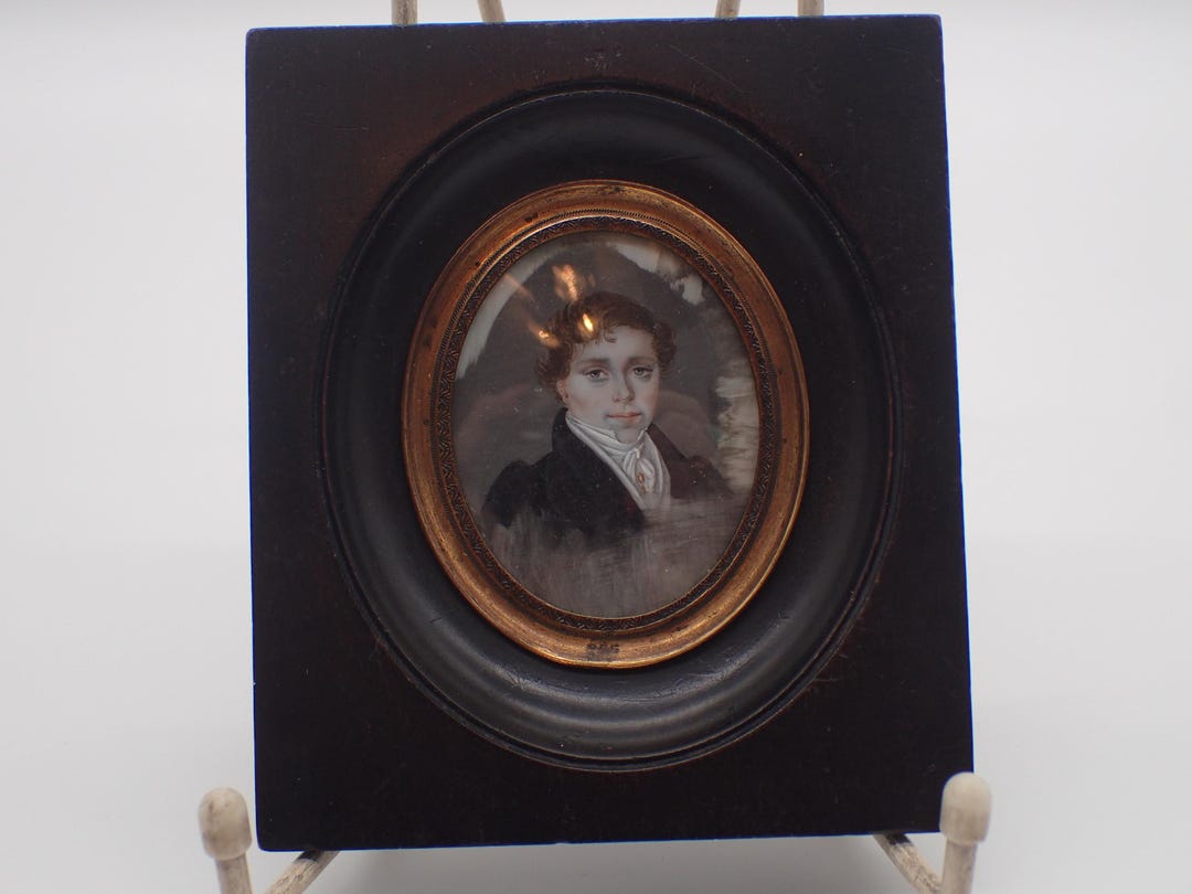 Painting, Old Portrait Under Frame - Etsy