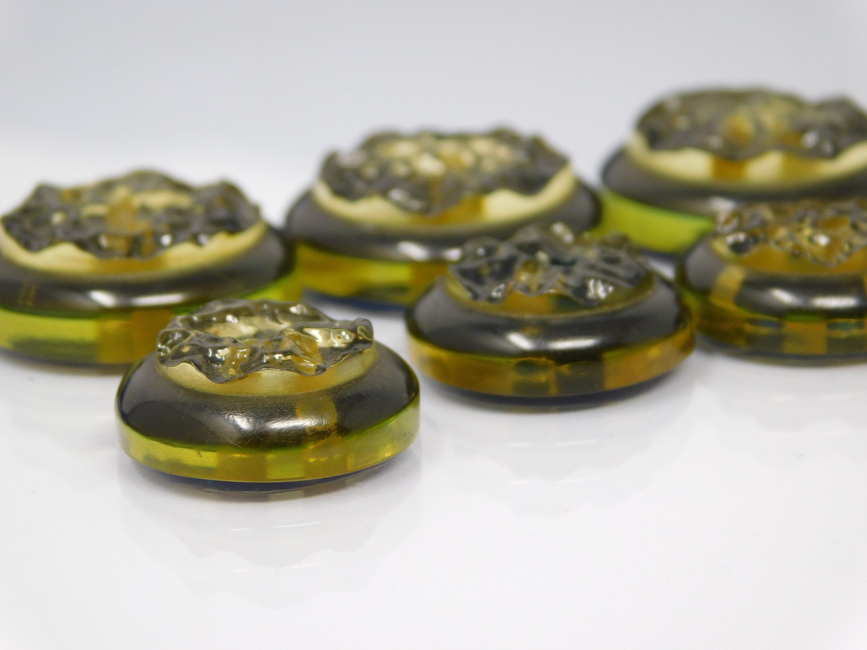 Six Vintage Glass Effect Buttons | Etsy