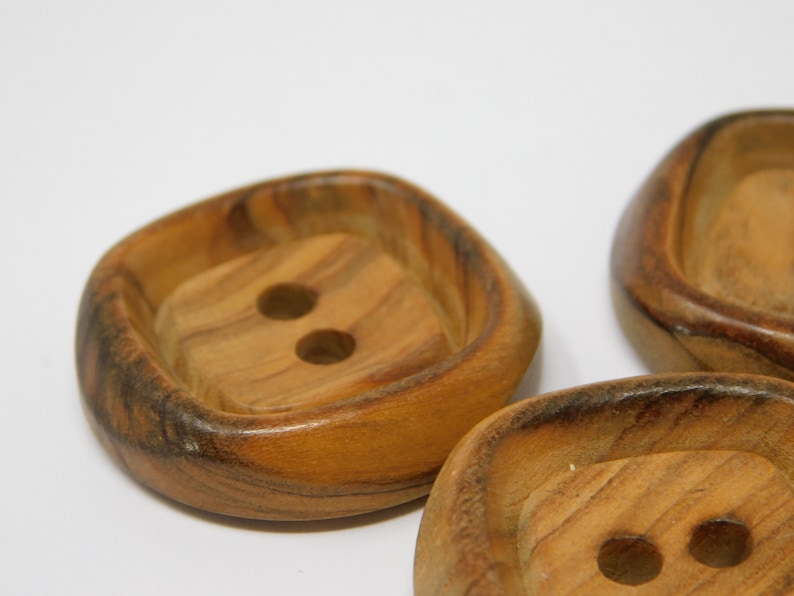 Three Vintage Wooden Buttons | Etsy
