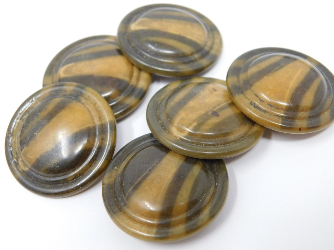Six Vintage Wood Effect Buttons - Etsy
