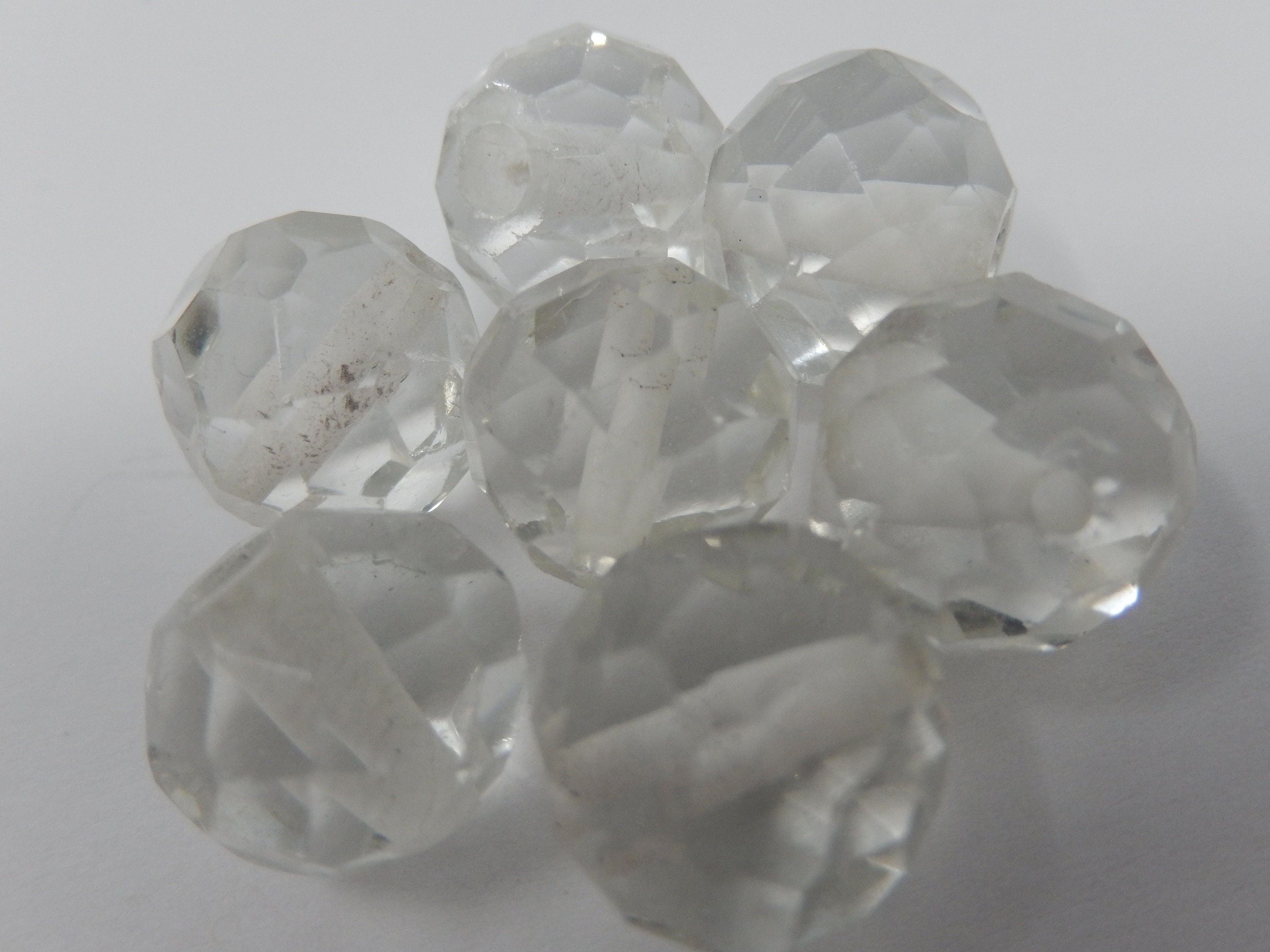 Seven glass effect buttons transparent plastic diameter 1.3 | Etsy