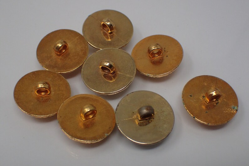 Eight Vintage Golden Ball Button - Etsy