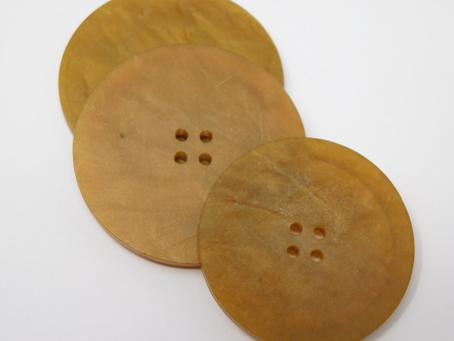 Three Vintage Brown Buttons - Etsy