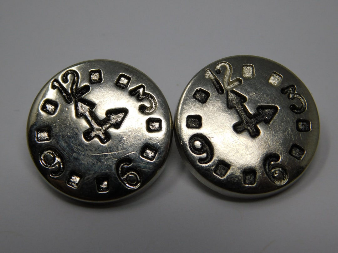 Pair of Clock Buttons, Diameter 1.7 Cm - Etsy