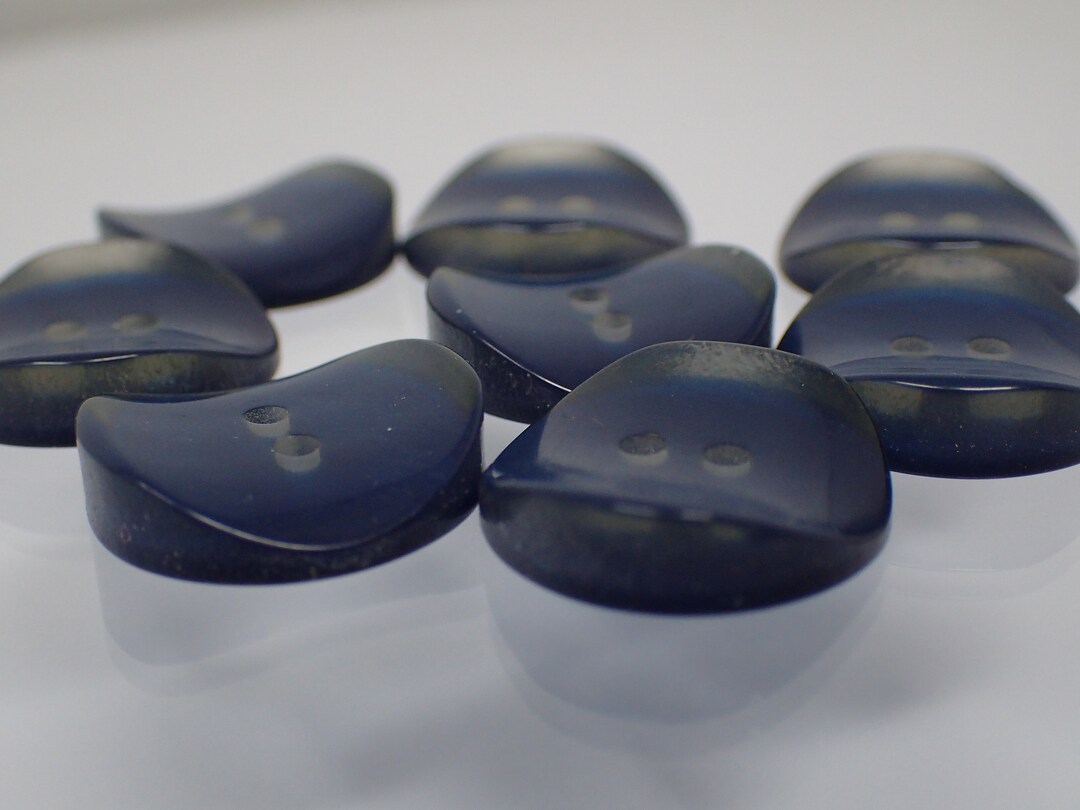Eight Vintage Buttons, Blue Wave - Etsy