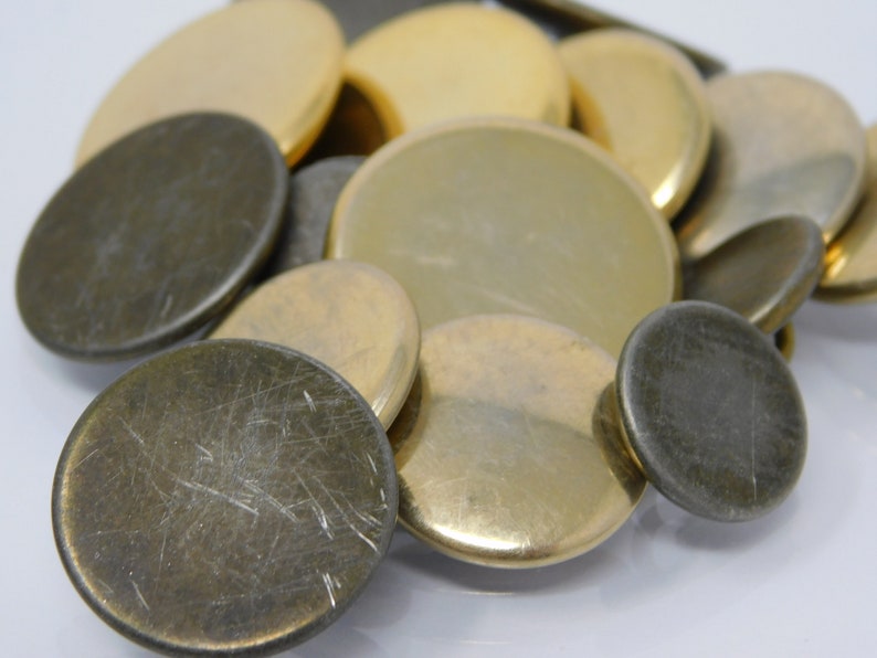 Fifteen Copper Flat Metal Buttons - Etsy