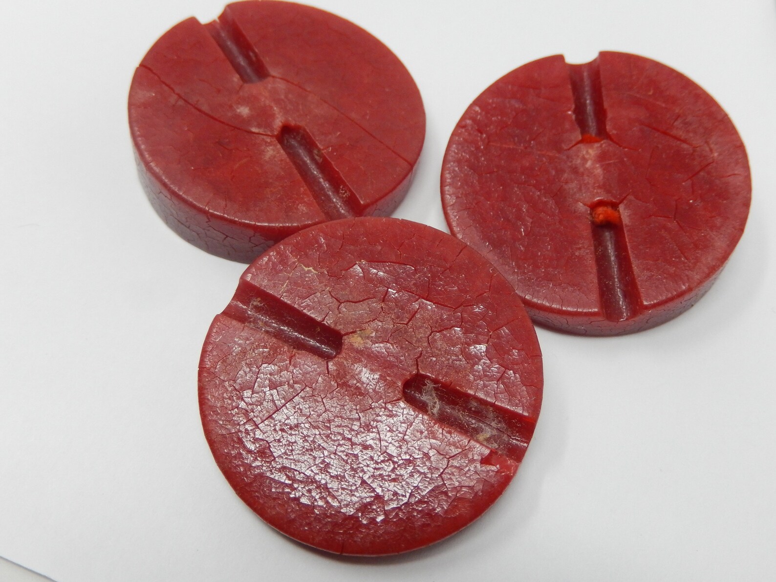 Three Red Buttons, Plastic Material, Diameter 3.5 Cm, Free Shipping - Etsy