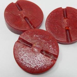Three Red Buttons, Plastic Material, Diameter 3.5 Cm, Free Shipping - Etsy