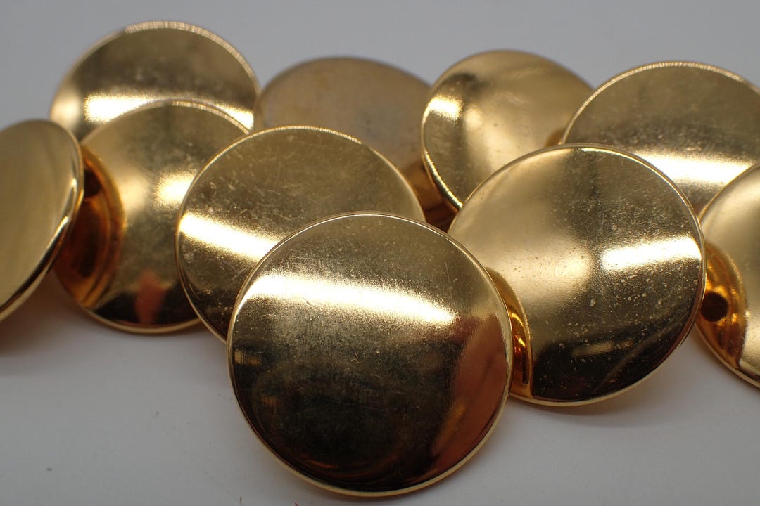 Ten Vintage Flat Metal Buttons - Etsy