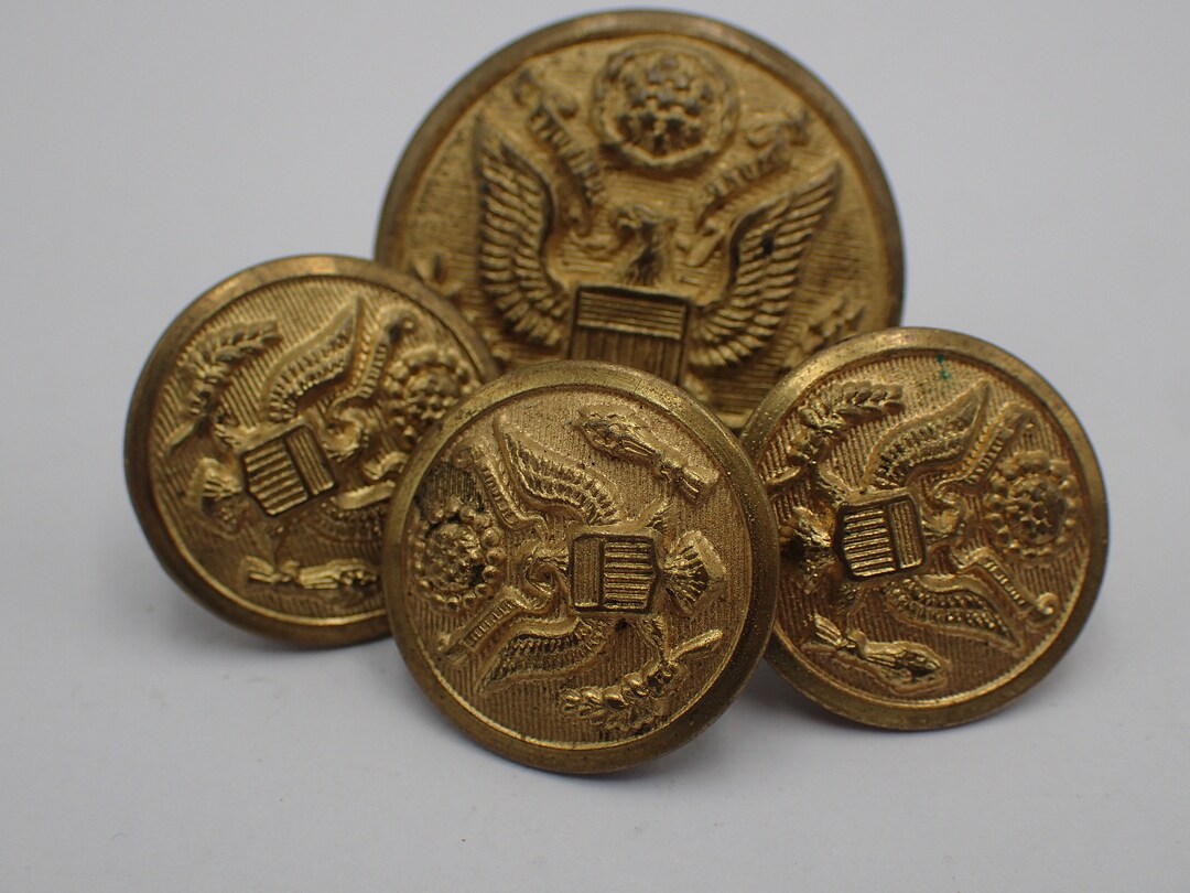 Four Vintage US Military Buttons - Etsy